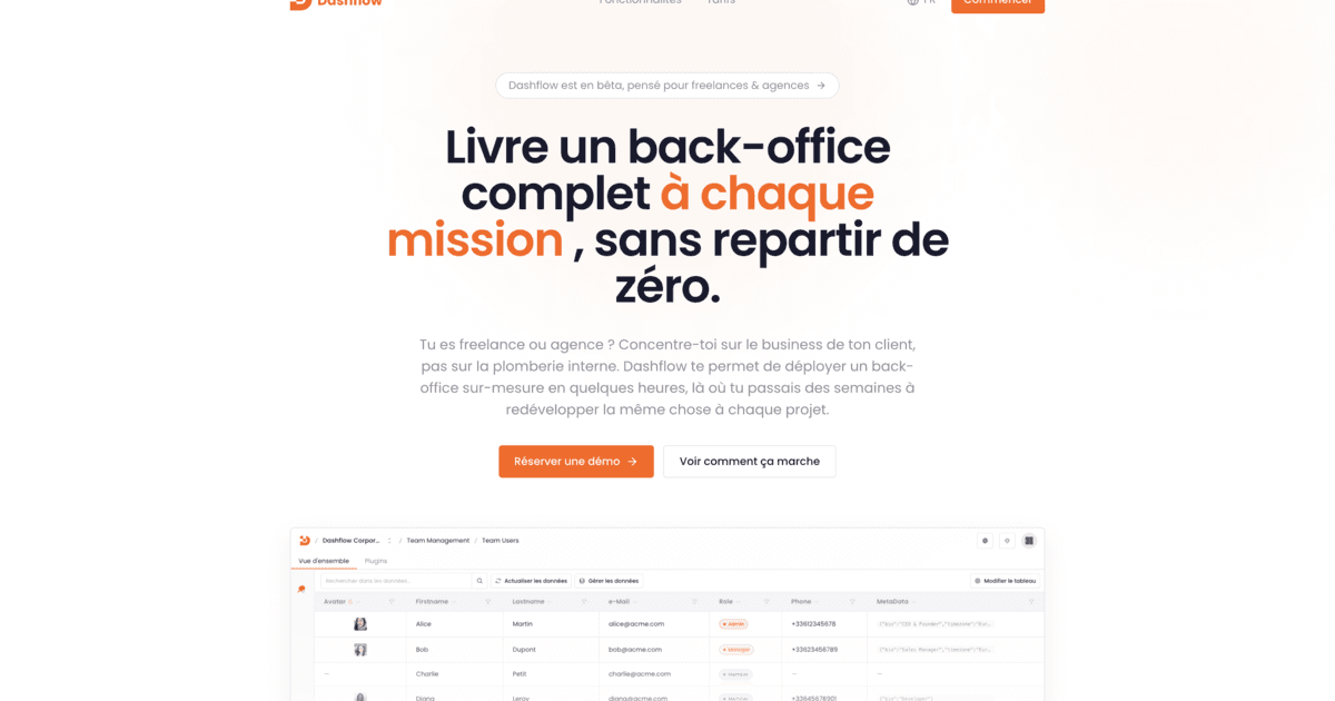 Dashflow | The turnkey back-office for freelancers and agencies